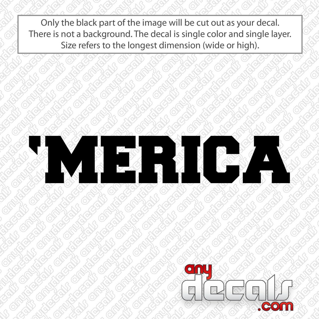 Merica Decal Sticker - AnyDecals.com