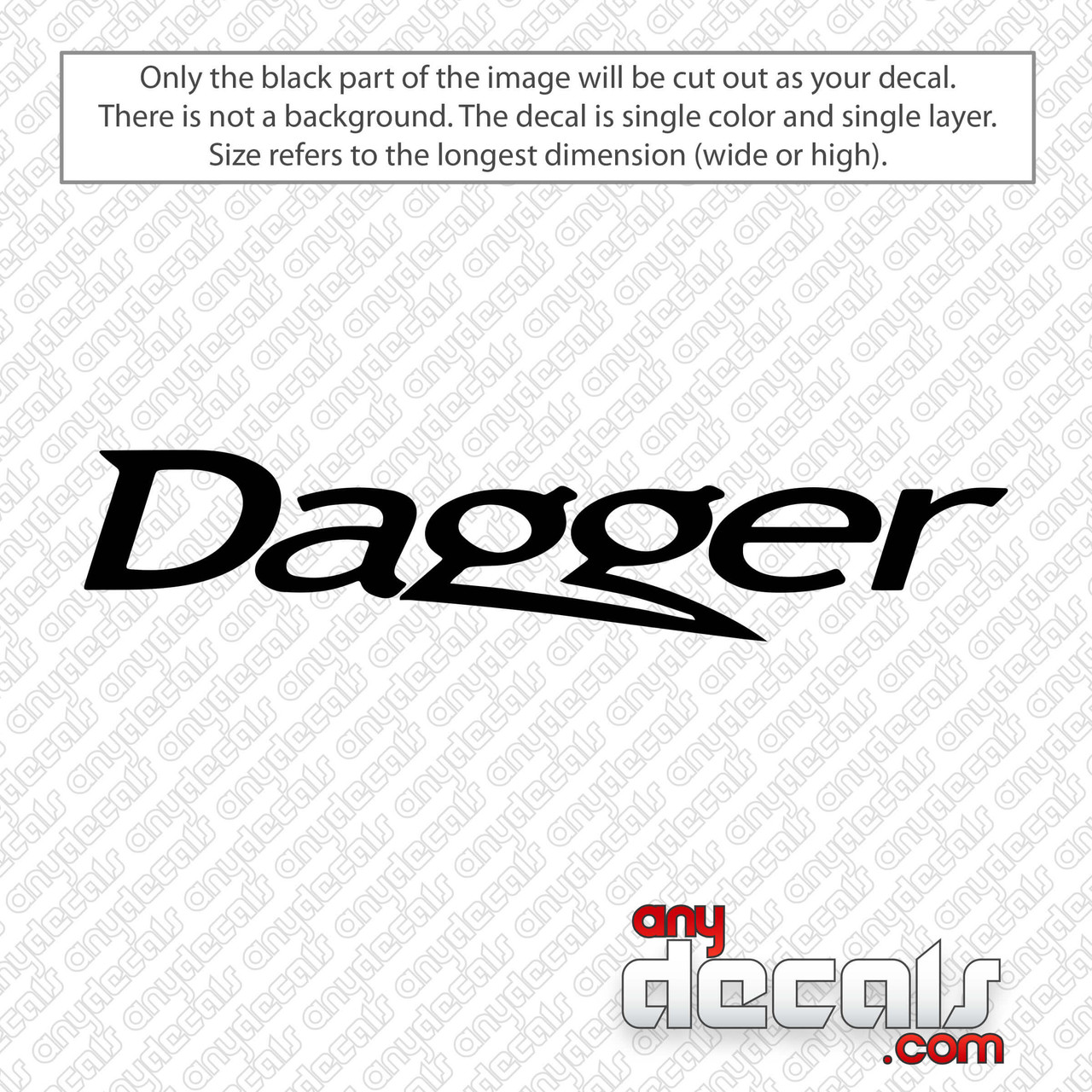 Dagger Logo Text Decal Sticker - AnyDecals.com