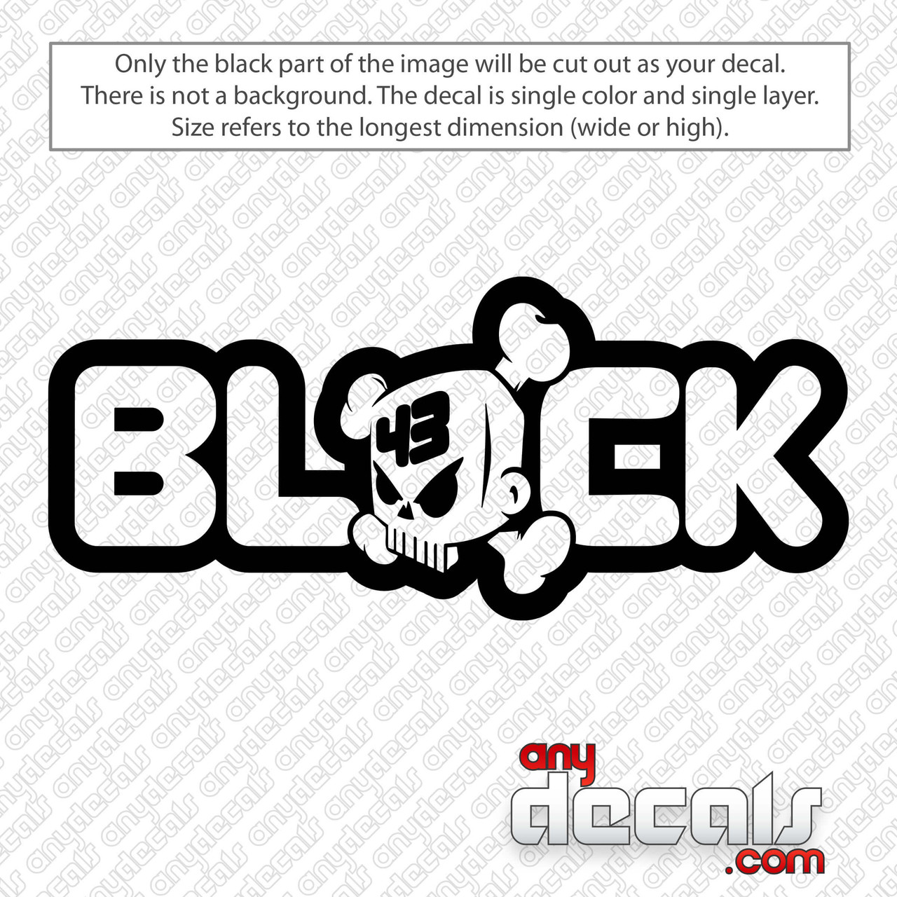 Ken Block Text 43 Decal Sticker - AnyDecals.com
