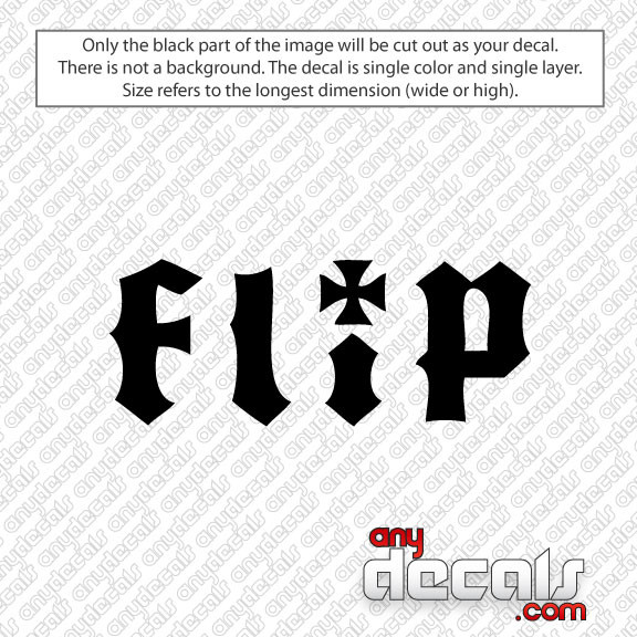 Car Decals - Car Stickers | Flip Skateboard Logo Car Decal | AnyDecals.com