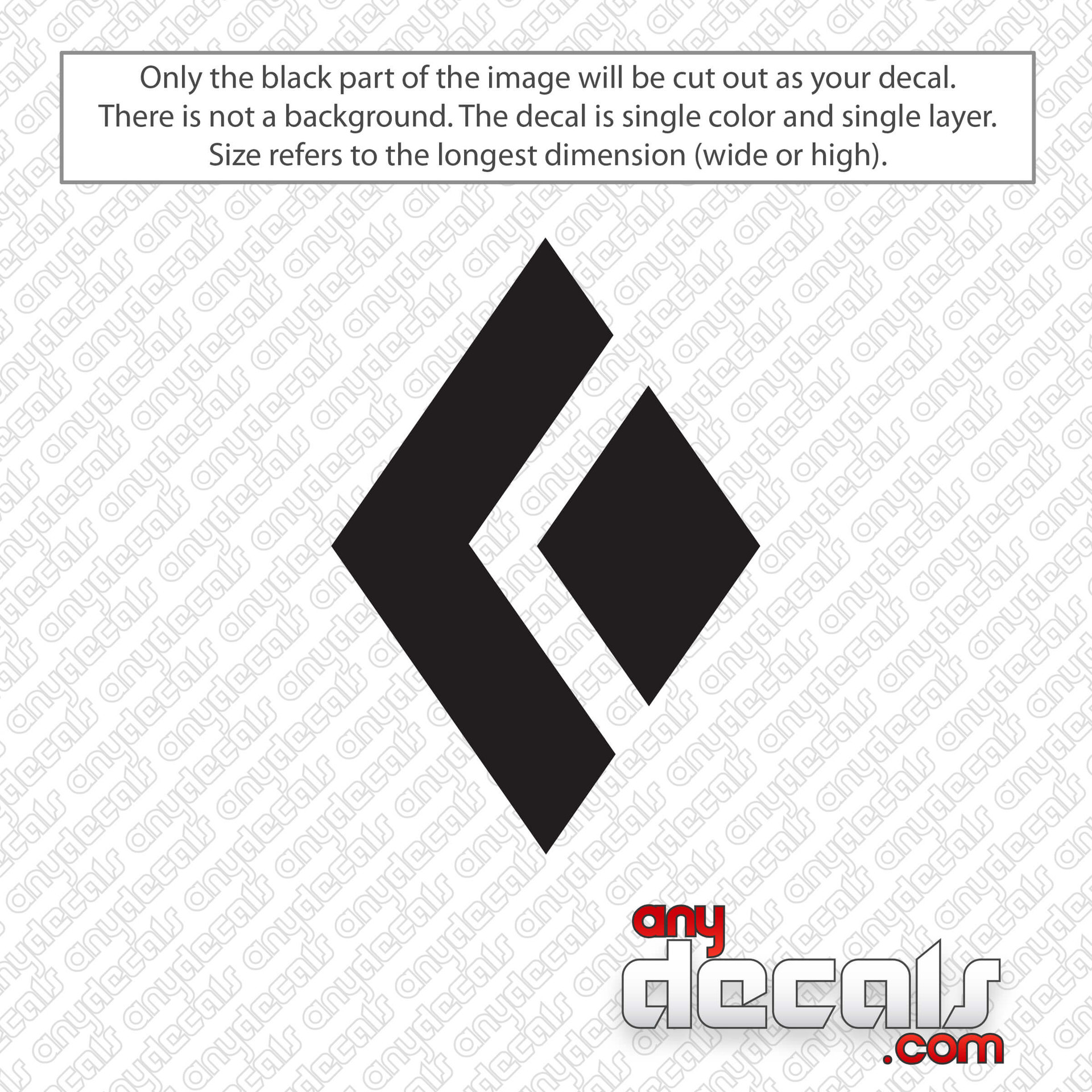 Black Diamond Logo Decal Sticker - AnyDecals.com