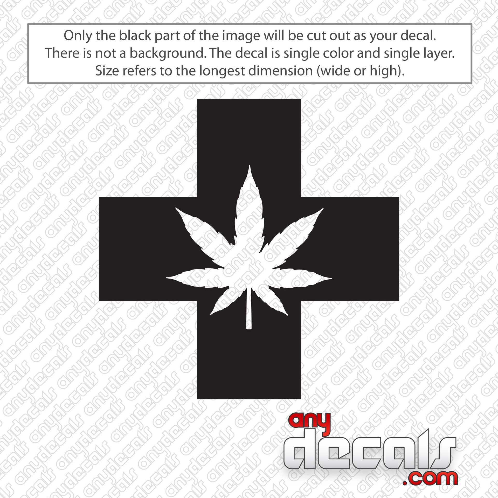 Marijuana Leaf Decal Sticker - AnyDecals.com