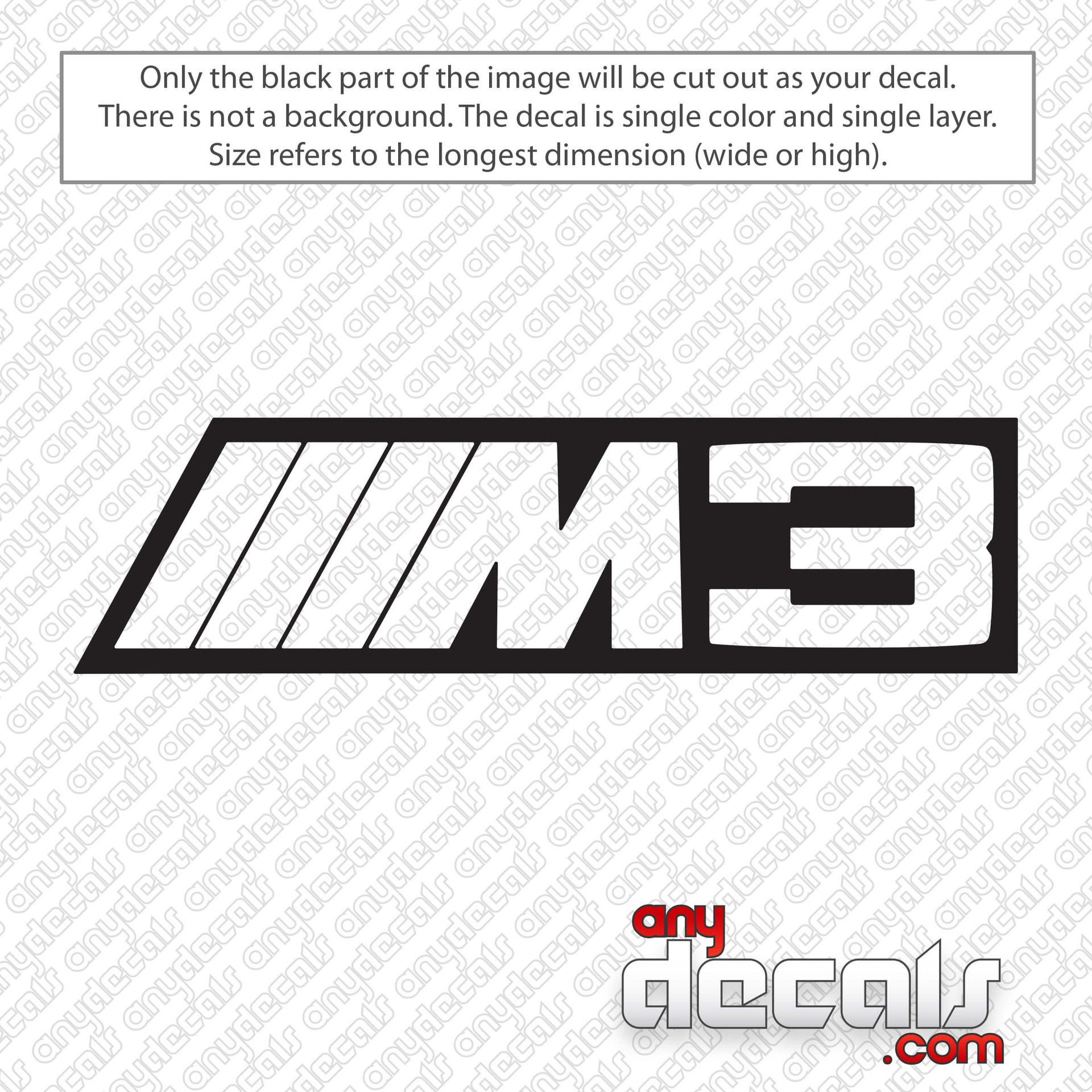 BMW M Logo Outline Decal Sticker - AnyDecals.com