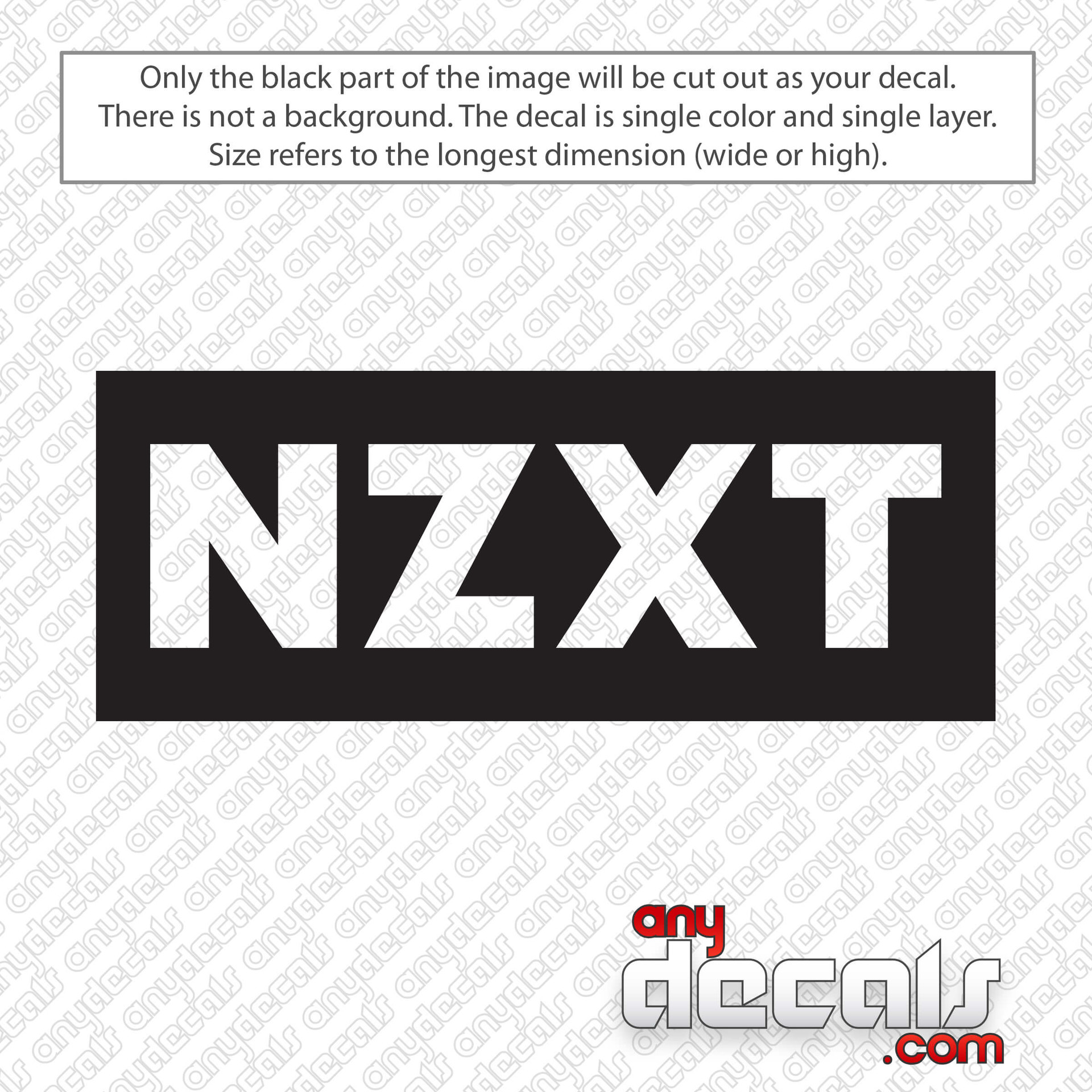NZXT Logo Decal Sticker - AnyDecals.com