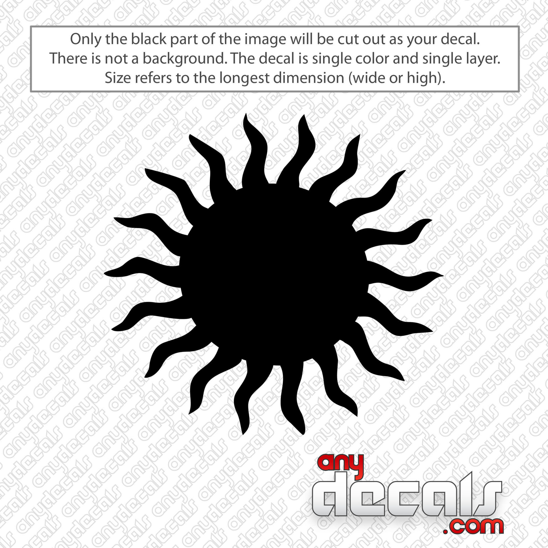 Sun And Waves Simple Beach Decal Sticker - AnyDecals.com