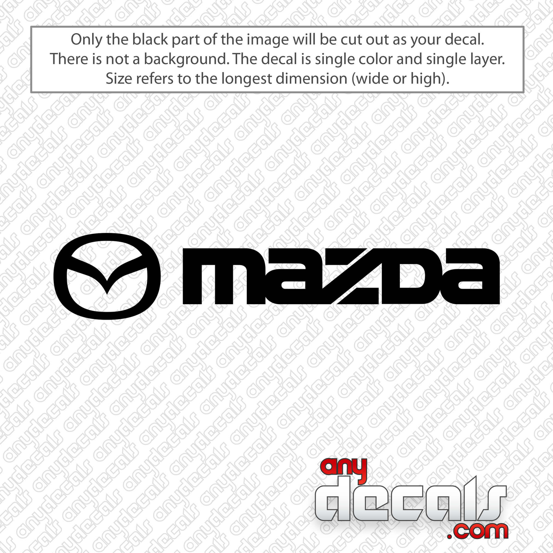Mazda Logo Text Decal Sticker - AnyDecals.com