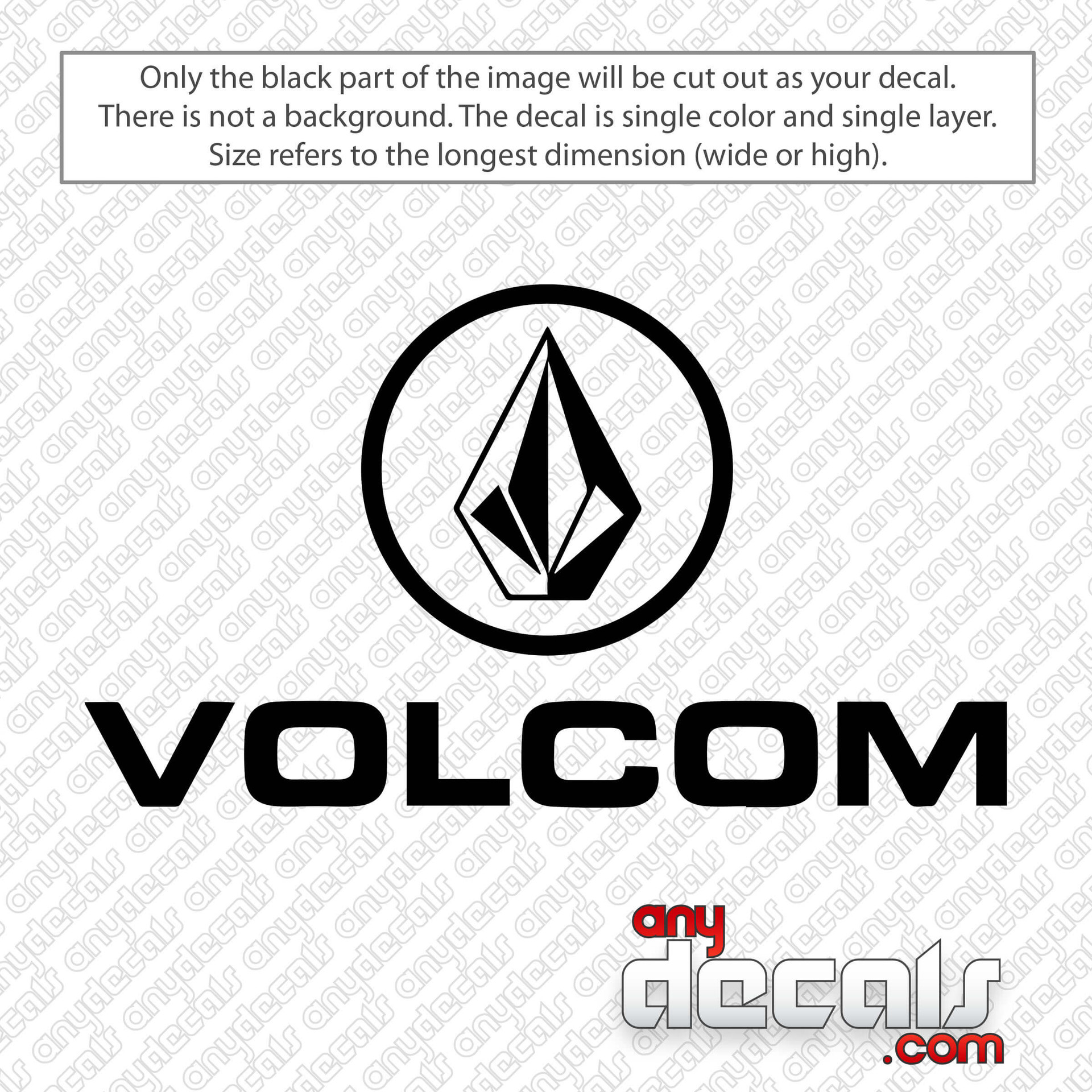 Car Decals - Car Stickers | Volcom Stone Circled Car Decal | AnyDecals.com