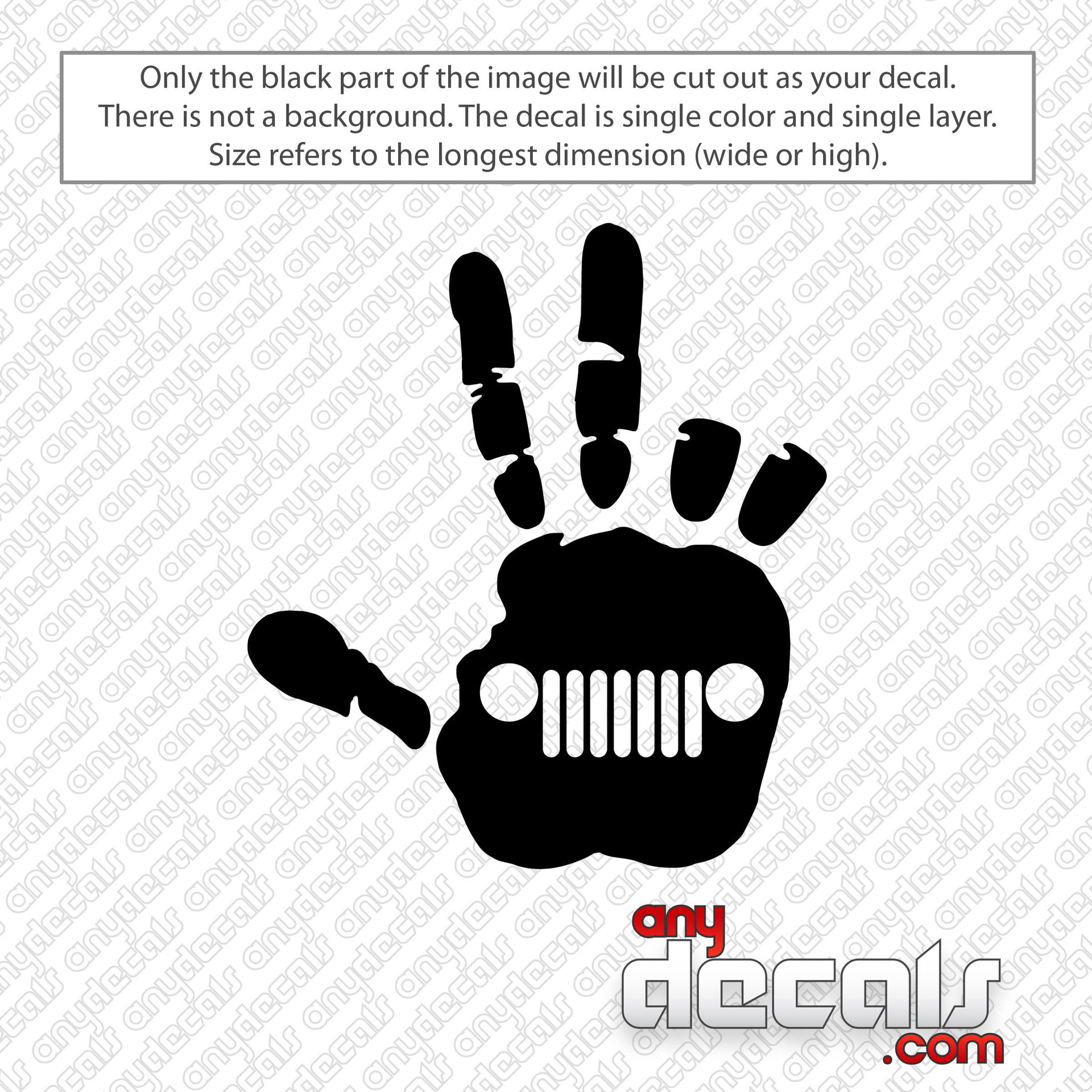 Jeep Wave Hand Decal Sticker
