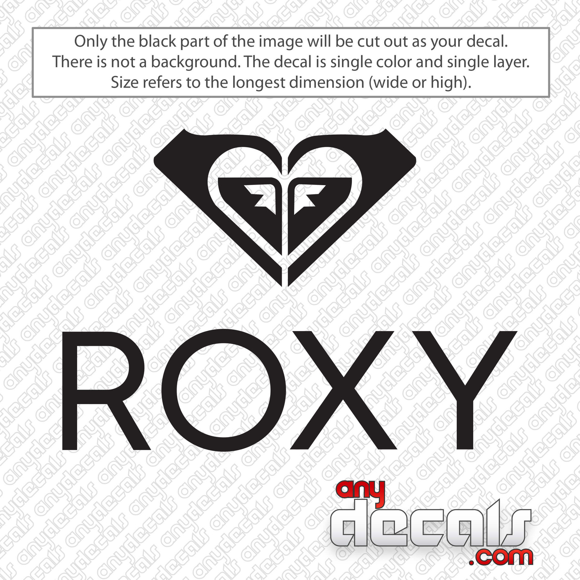 Roxy Heart Logo Decal Sticker - AnyDecals.com