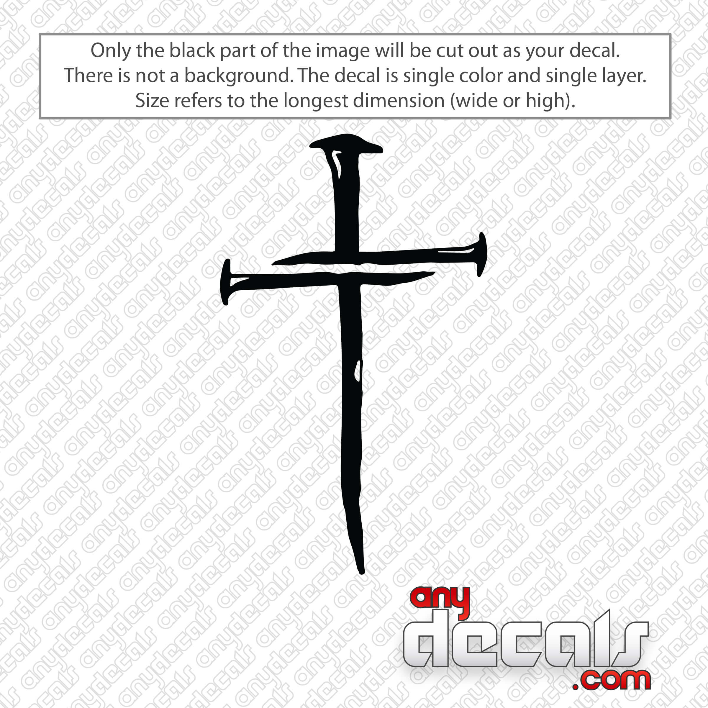 Distressed American Flag Cross Decal Sticker - AnyDecals.com