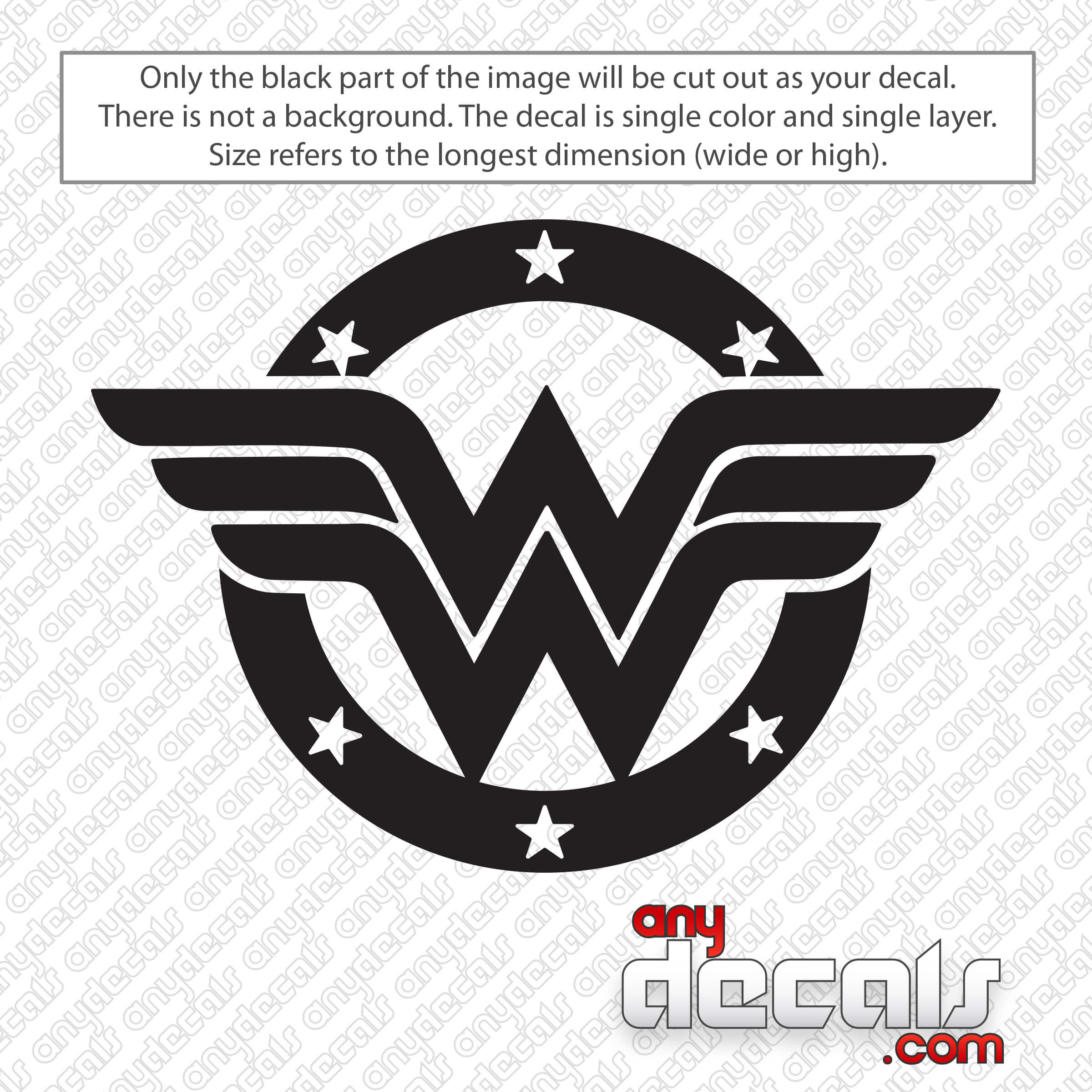 Wonder Woman Logo Decal Sticker - AnyDecals.com