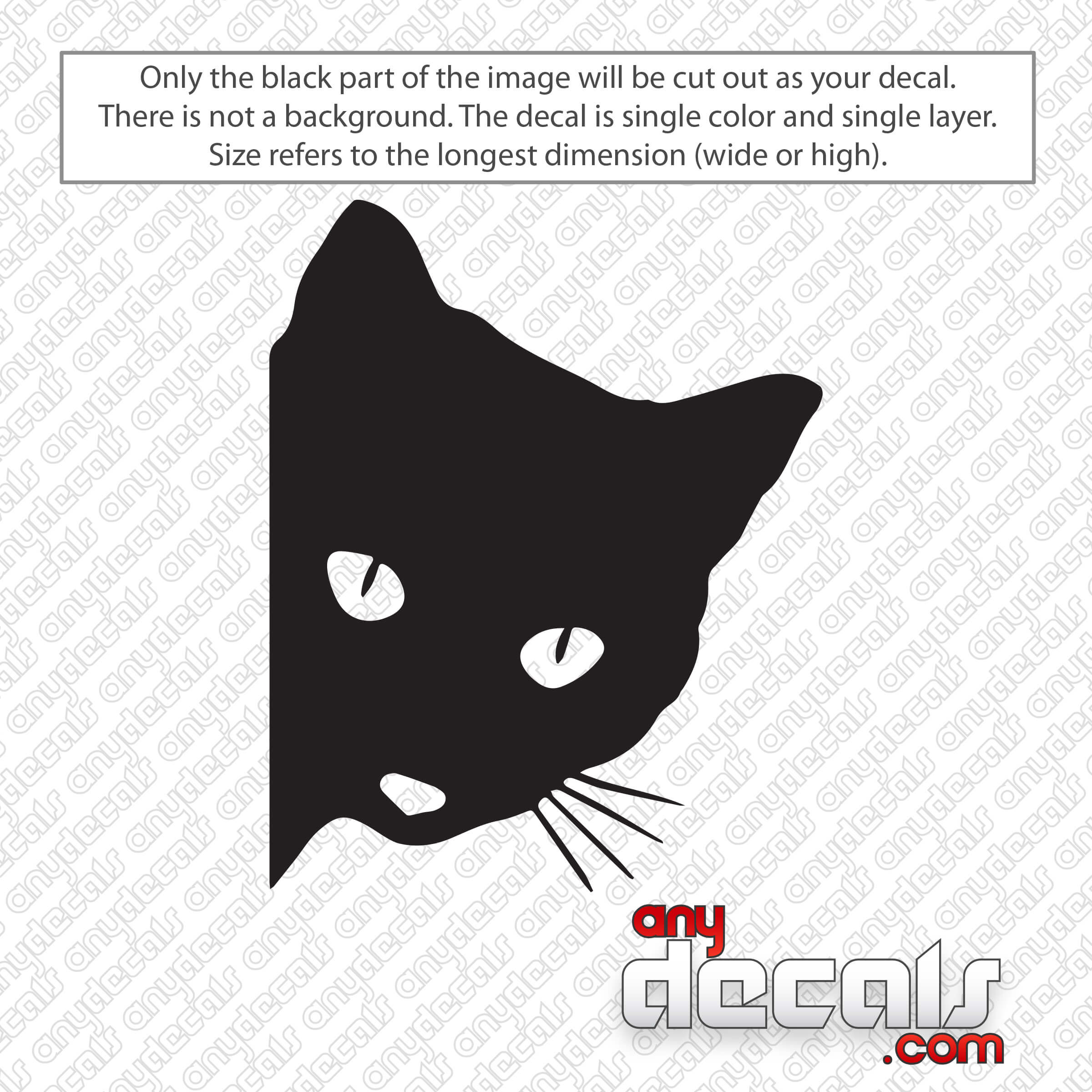 Meow Cat Decal Sticker - AnyDecals.com