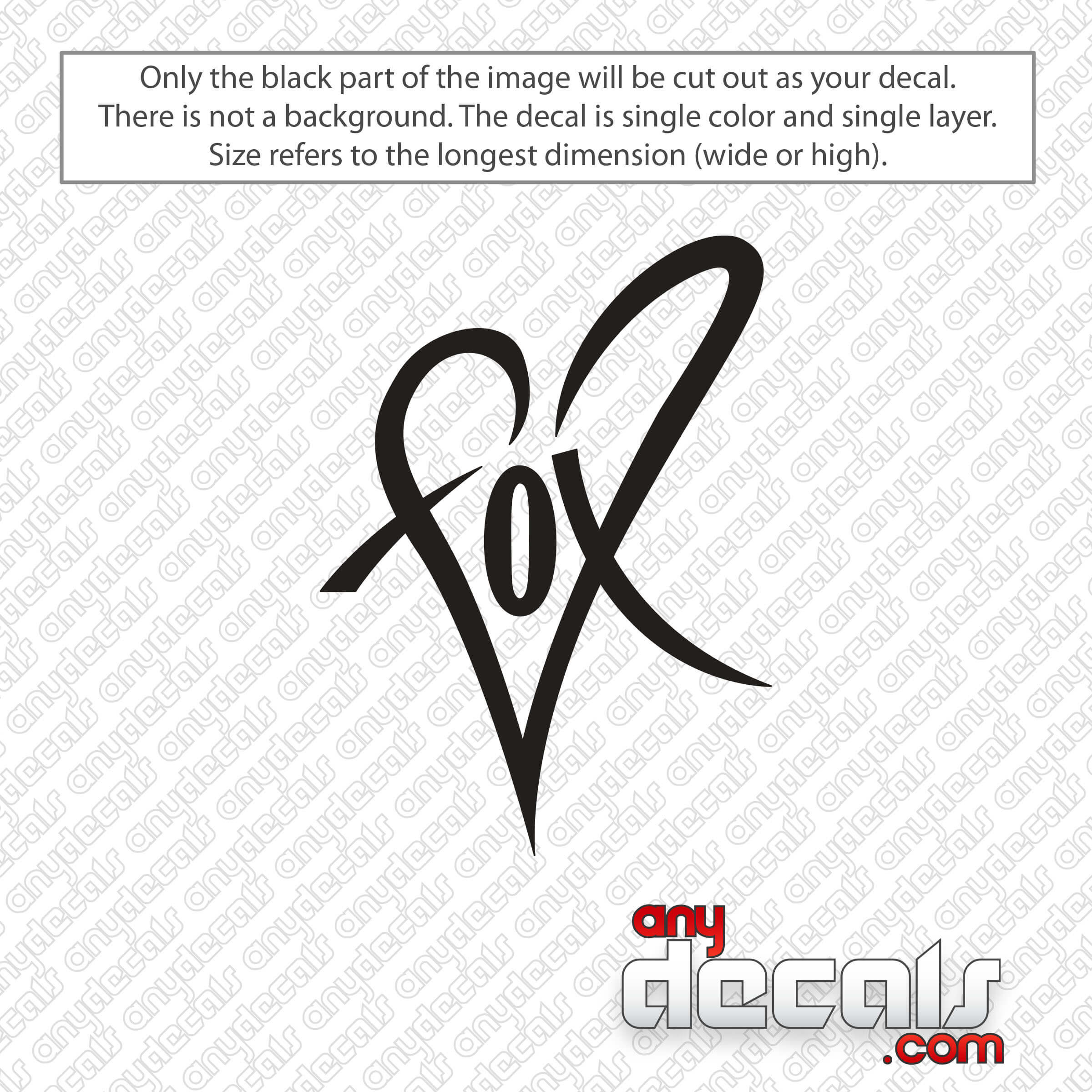 Fox Racing Foxy Decal Sticker - AnyDecals.com