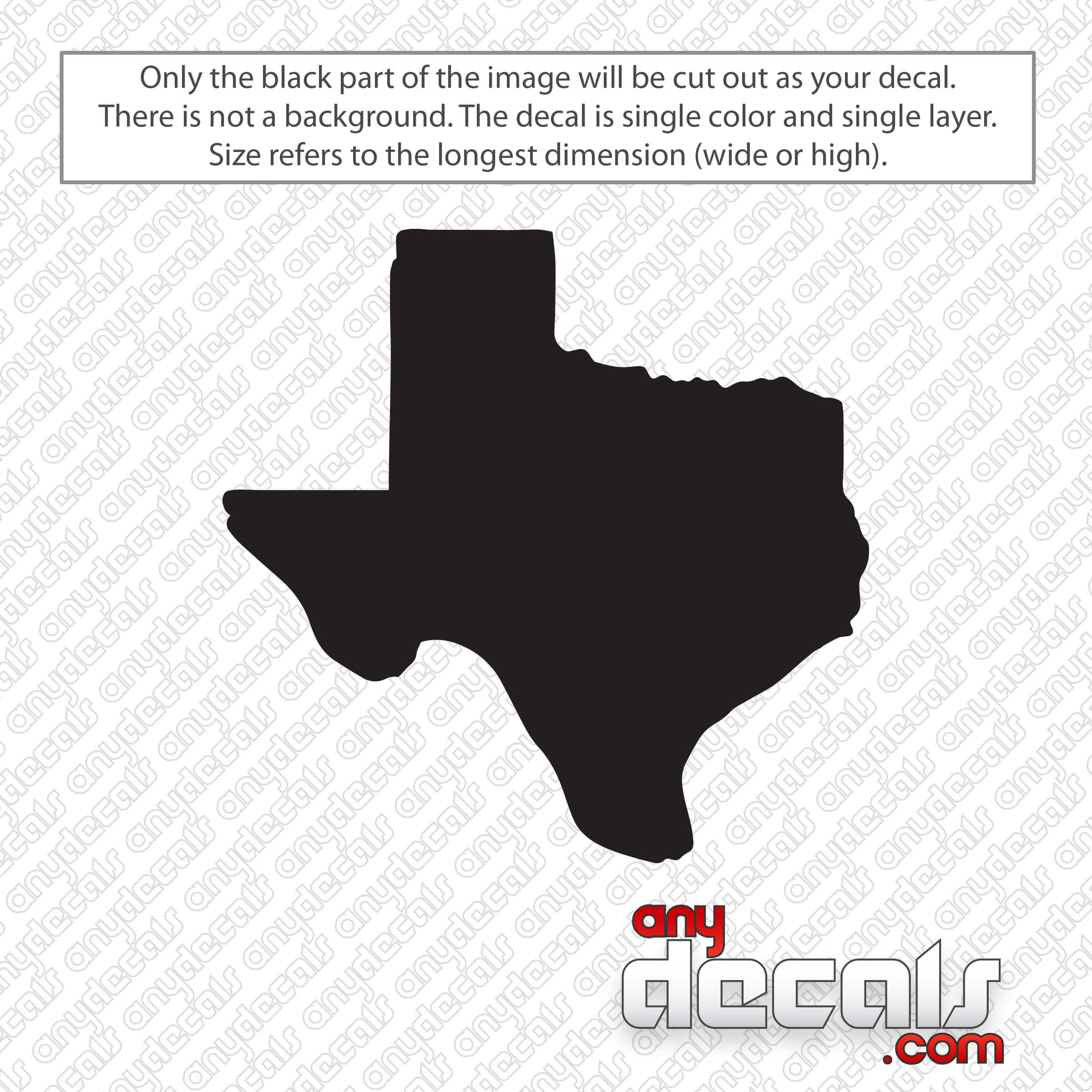 Texas State Flag Decal Sticker - AnyDecals.com