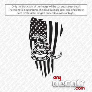 Distressed American Flag Cross Decal Sticker - AnyDecals.com