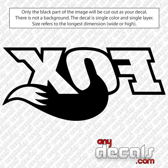 Motocross Car Decals | Fox Racing "FOX" with Tail Car Decal | AnyDecals.com