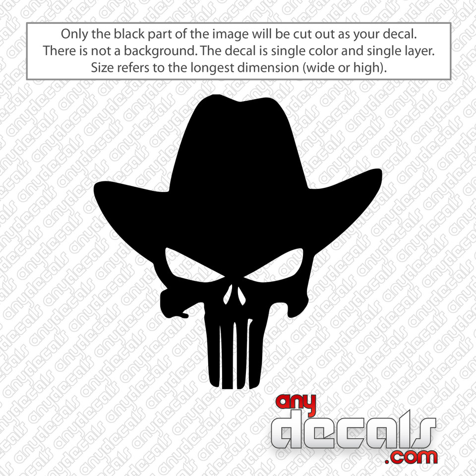 Car Decals - Car Stickers | Cowboy Skull Car Decal | AnyDecals.com