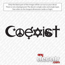 Coexist Decal Sticker - AnyDecals.com