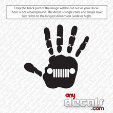 Jeep Wave Hand Decal Sticker - AnyDecals.com