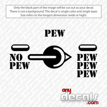 Pew Safety Selector Switch Decal Sticker - AnyDecals.com