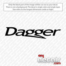 Dagger Logo Text Decal Sticker - AnyDecals.com