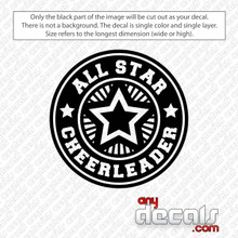 All Star Cheerleader Decal Sticker - AnyDecals.com