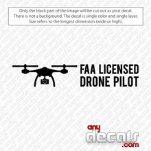 FAA Licensed Drone Pilot Decal Sticker - AnyDecals.com
