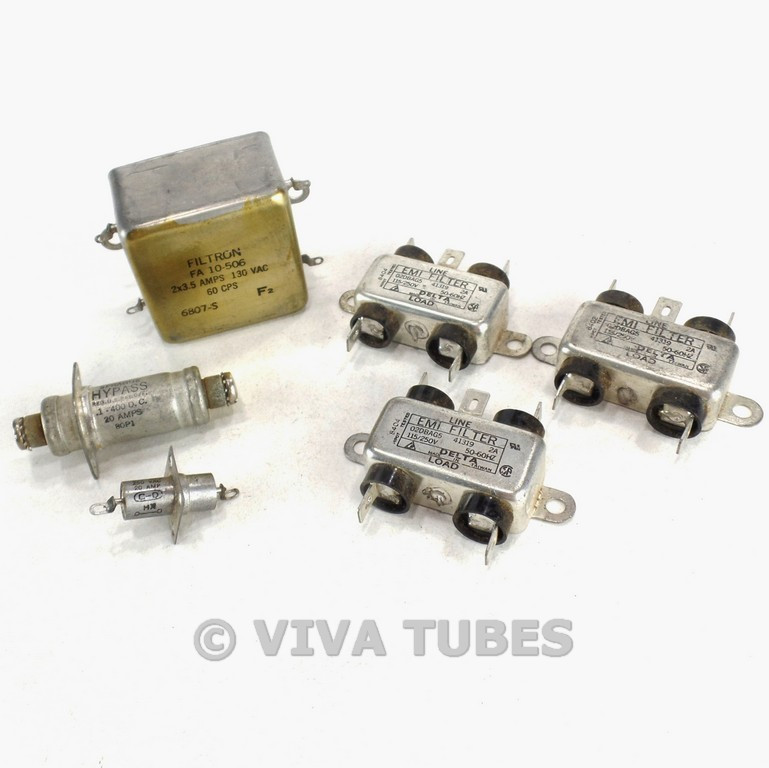 Vintage Lot of 6 Inline Filter Capacitors - VIVA TUBES