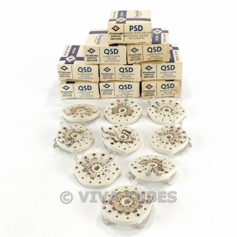 NOS NIB Vintage 9x Centralab Ceramic Rotary Switch Wafers Capacitor Decade