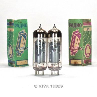 NOS NIB Current Matched Pair Tested Soviet Era 6P15P-EV =EL83 Vacuum ...