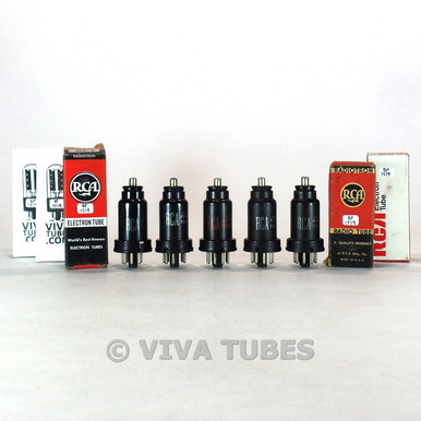 Tests NOS Matched Sleeve (5) RCA USA 6L7 Metal ST Vacuum Tubes - VIVA TUBES