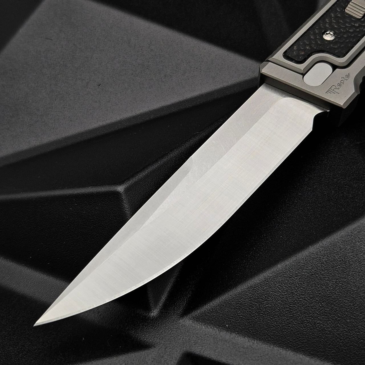 Reate Knives EXO Gravity Knife Black Micarta Titanium Bead Blast Handle ...