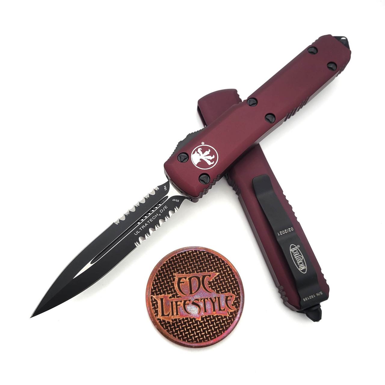 Microtech Ultratech 122 2mr Merlot Double Edge Partial Serrated Standard