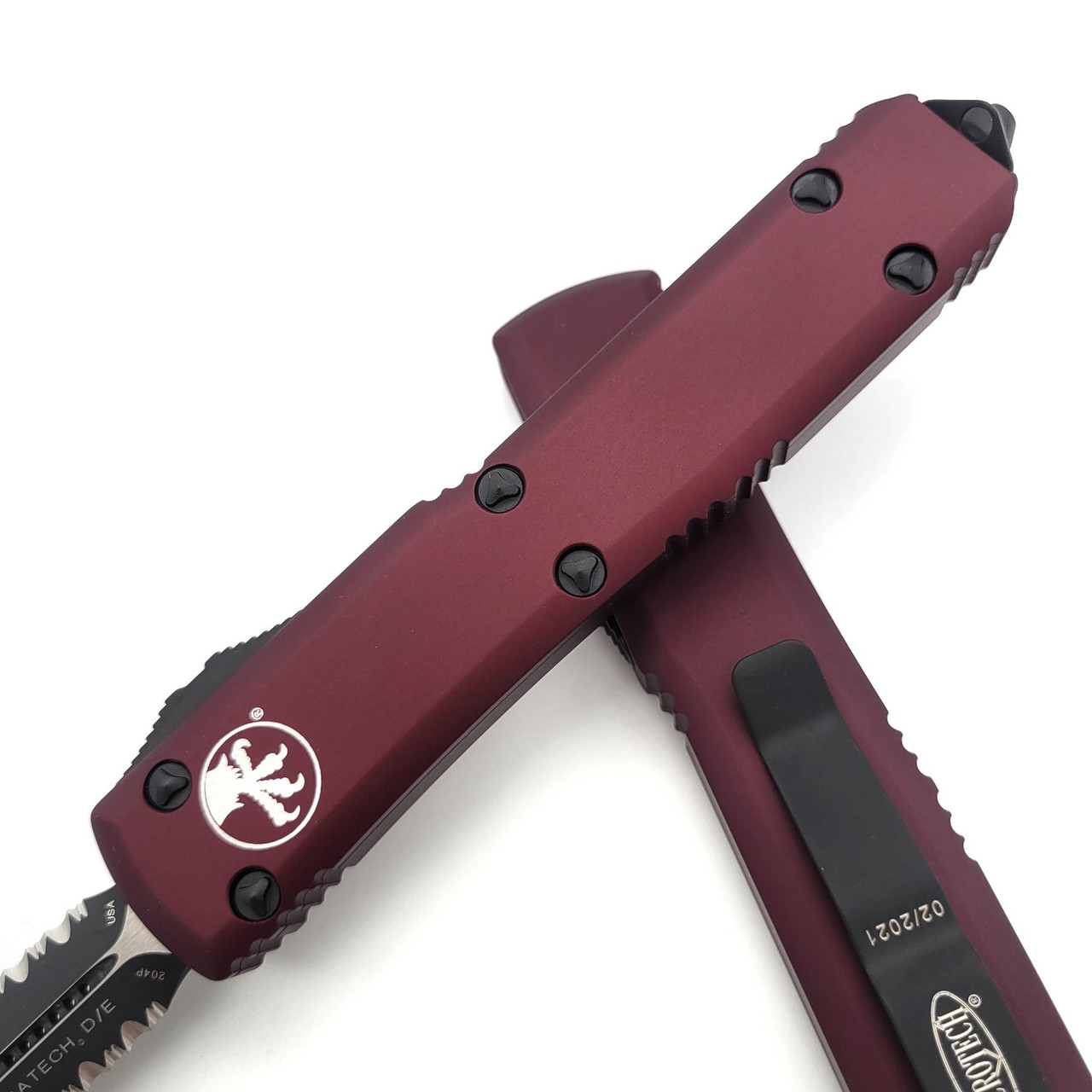 Microtech Ultratech 122 2mr Merlot Double Edge Partial Serrated Standard