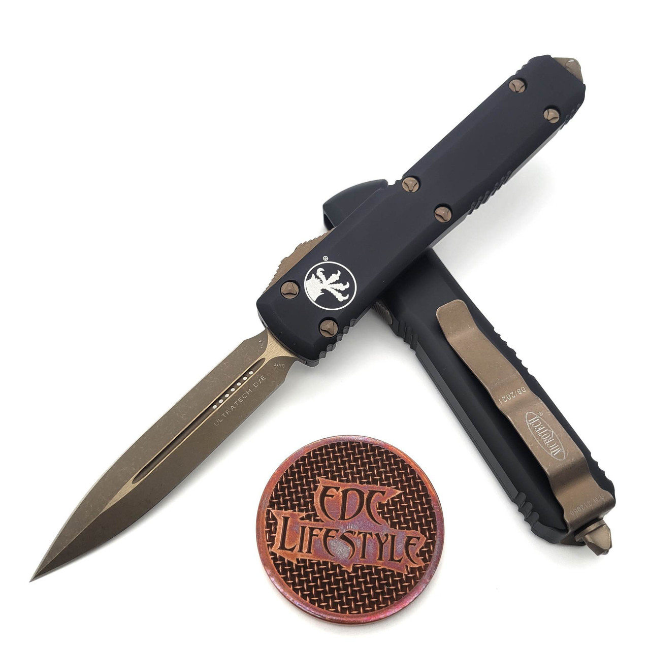 Microtech Ultratech 122 13ap Bronzed Apocalyptic Double Edge