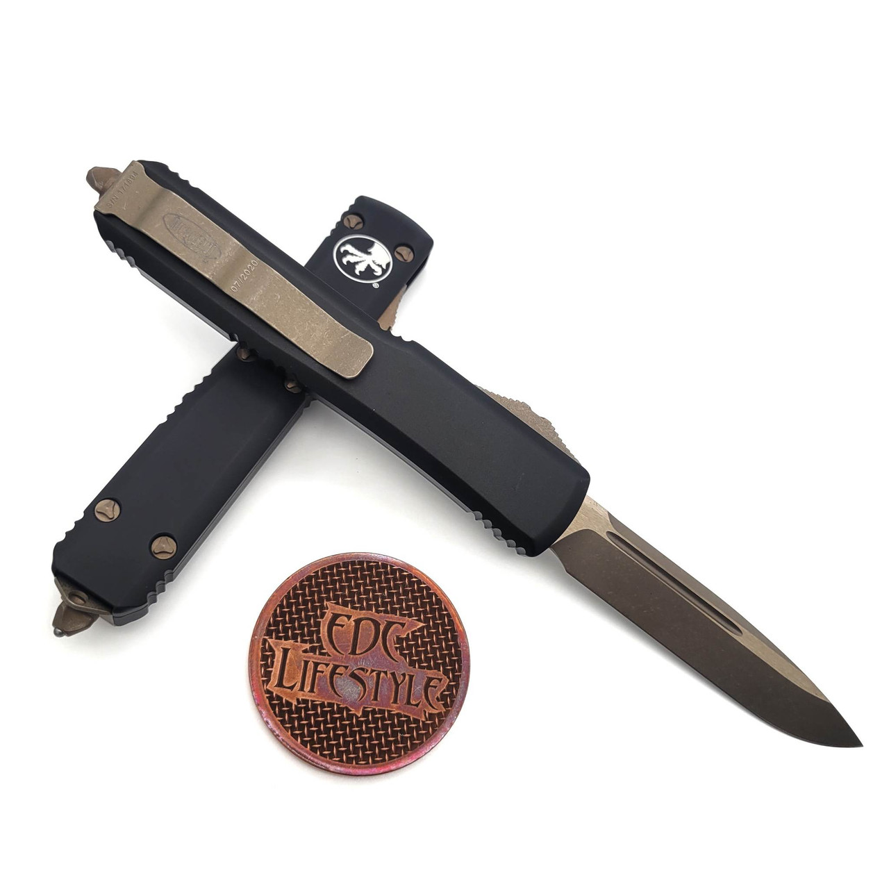 Microtech Ultratech 121 13ap Black Single Edge Bronzed Apocalyptic Standard