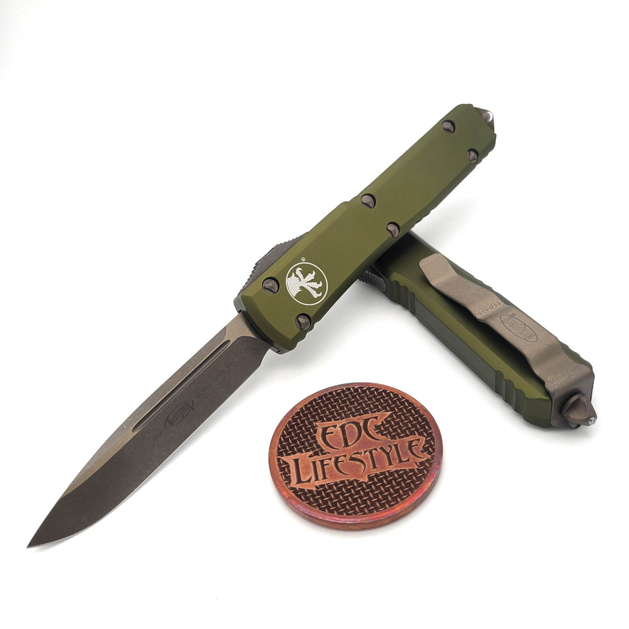 Microtech Ultratech 121 13apod Od Green Single Edge Bronzed Apocalyptic