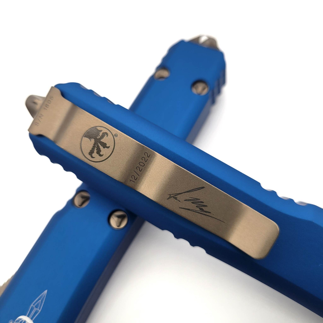 Microtech Ultratech 119-13BLS Blue Hellhound Bronzed Standard