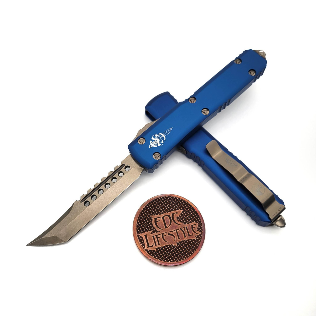 Microtech Ultratech 119-13BLS Blue Hellhound Bronzed Standard