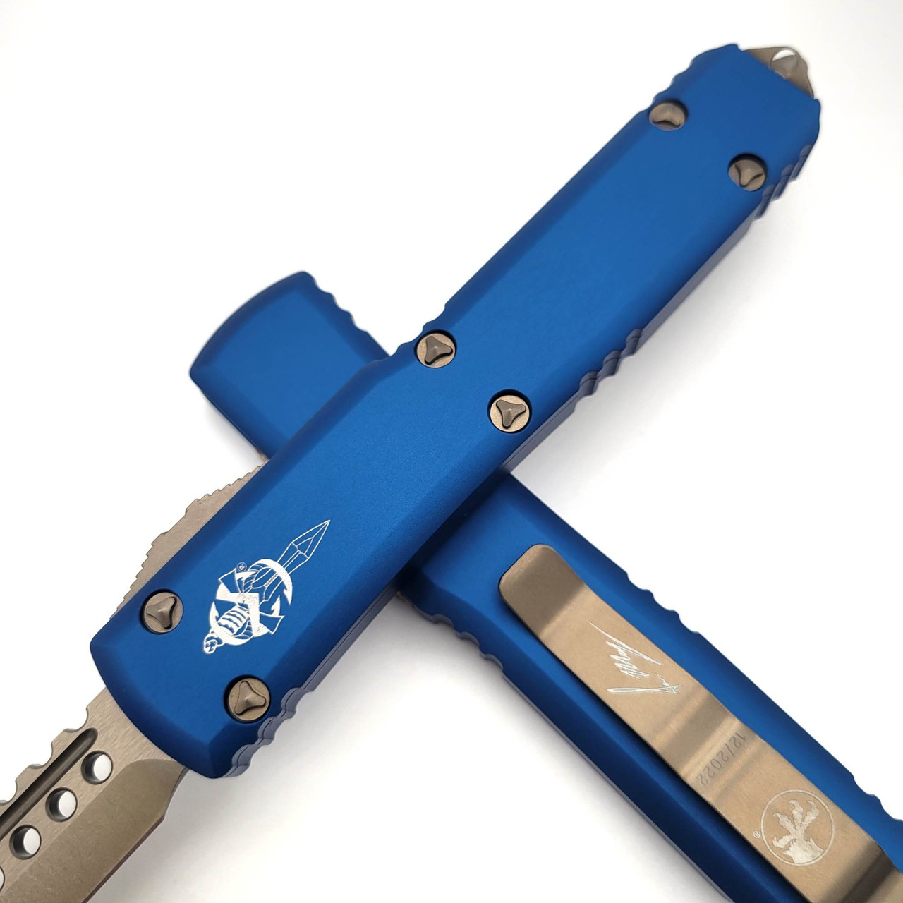Microtech Ultratech 119W-13BLS Blue Warhound Bronzed Standard
