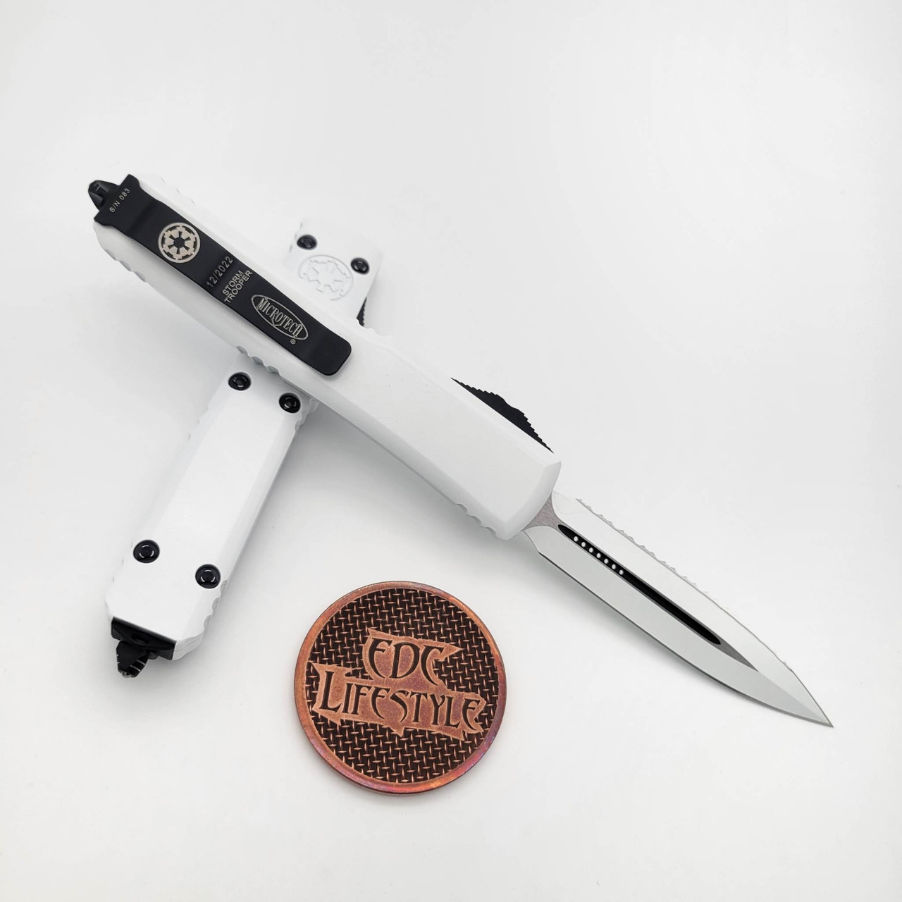 Microtech Ultratech 122 3std Storm Trooper Deep Engraved Double Edge