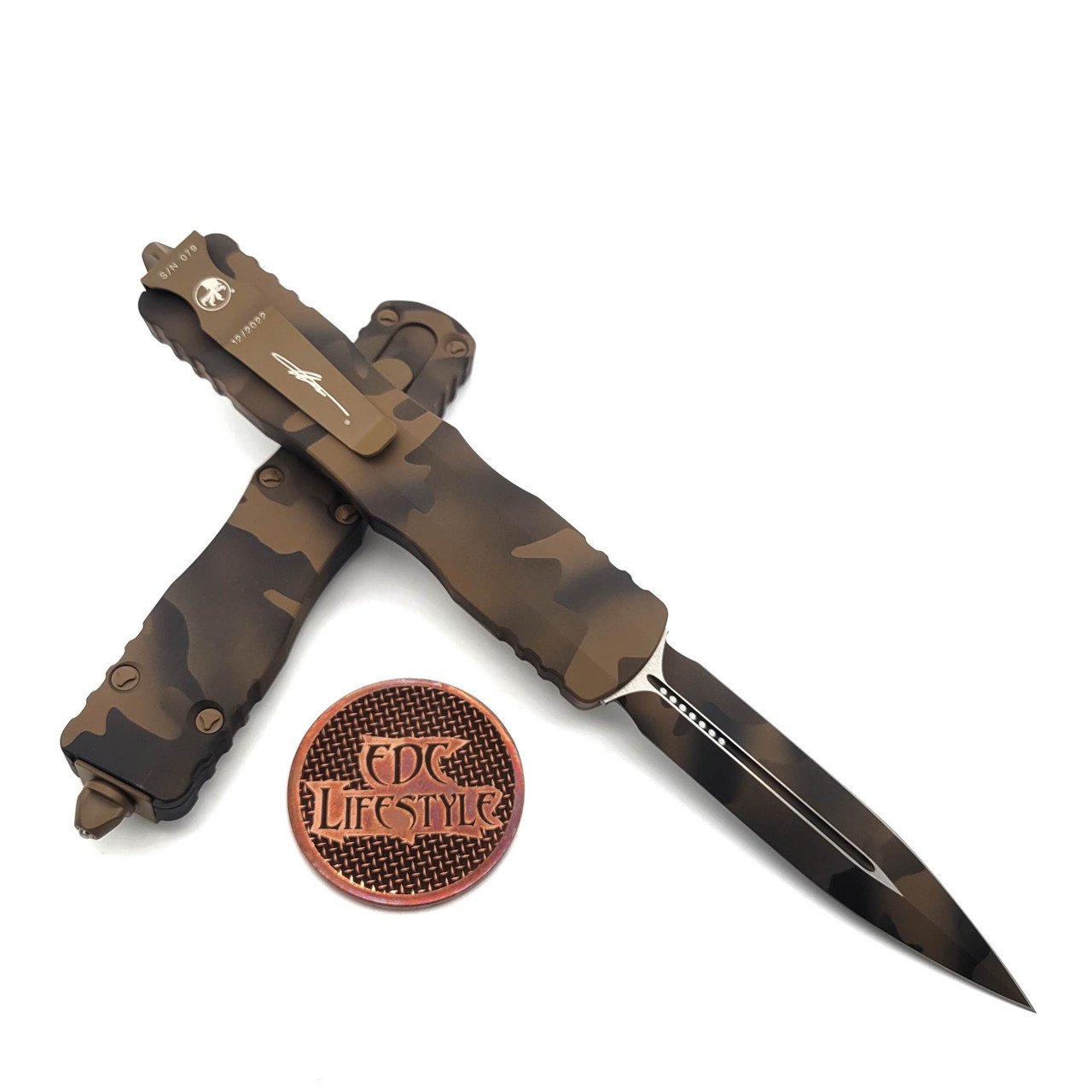 Microtech 227 1ccs Coyote Camo Dirac Delta Double Edge