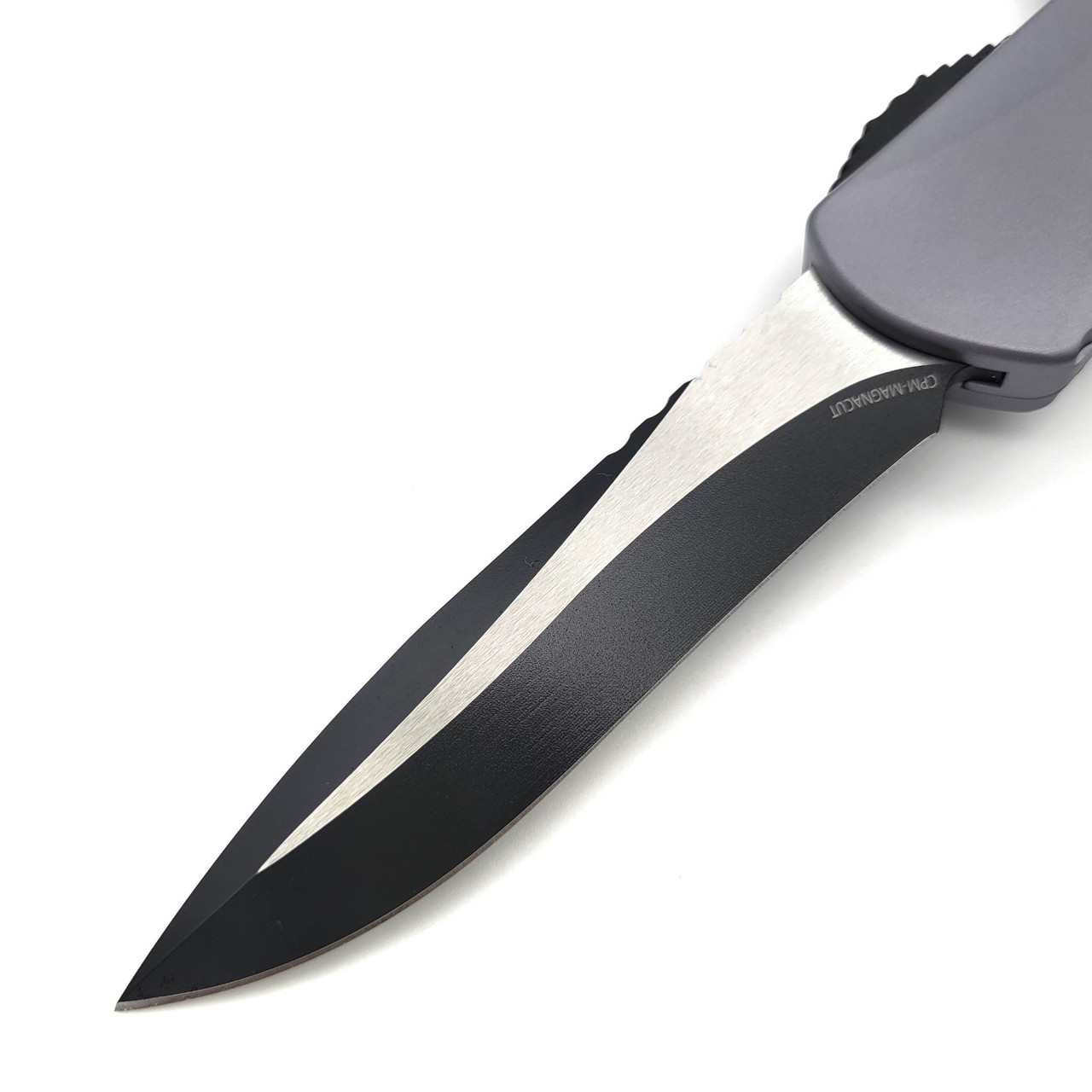 Heretic Knives Manticore X Recurve Two Tone Black Gray Handle Black
