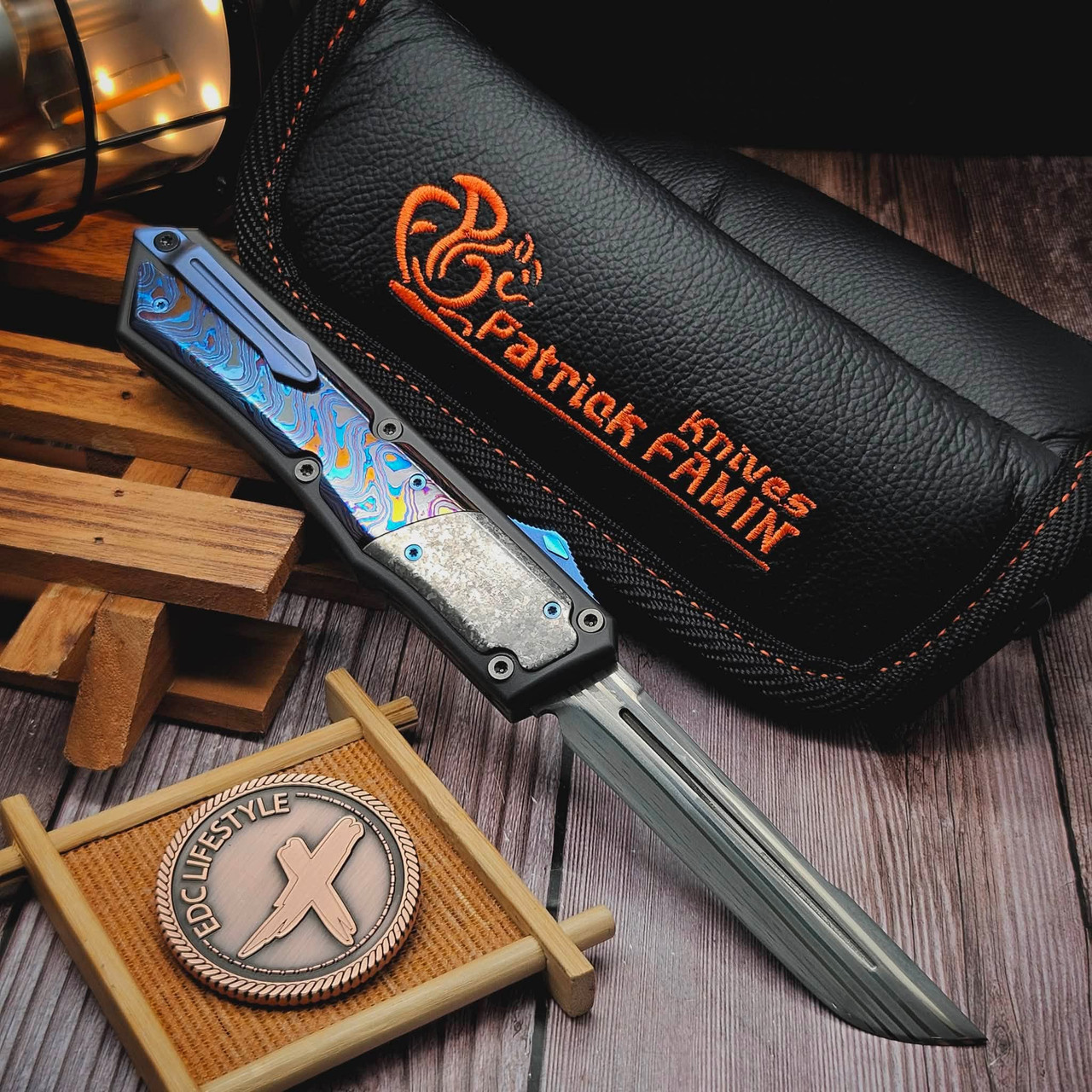 Patrick Famin GOTF Black Timascus/Crystalized Ti Chad Nichols Damascus