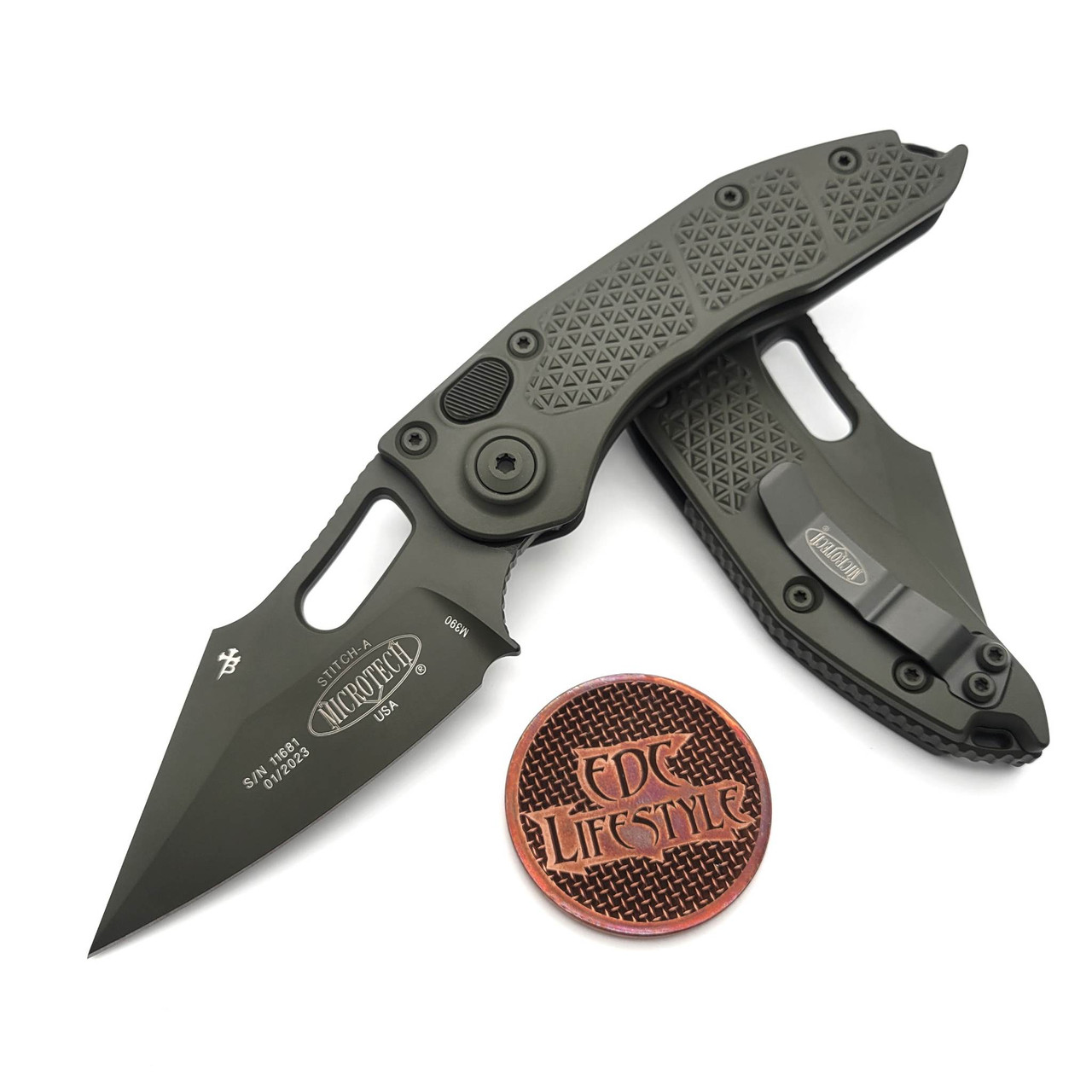 Microtech Borka Auto Stitch 169 1cod Cerakote Od Green Single Edge