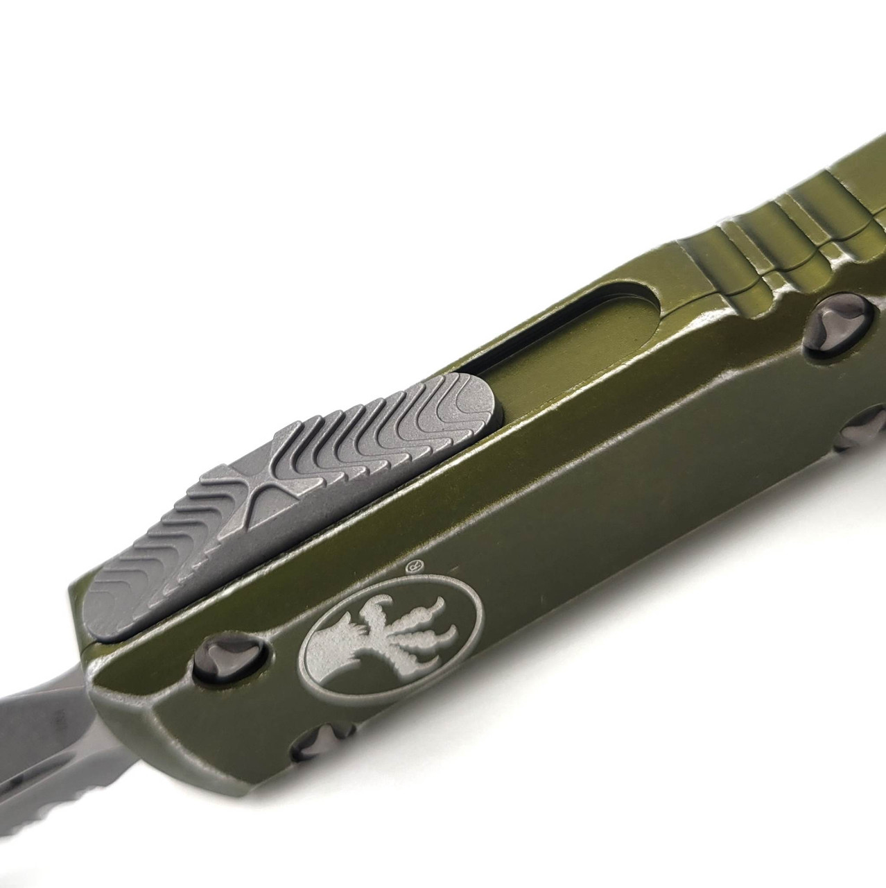 Microtech Ultratech 122-D12DOD Distressed OD Green Double Full Serrated ...