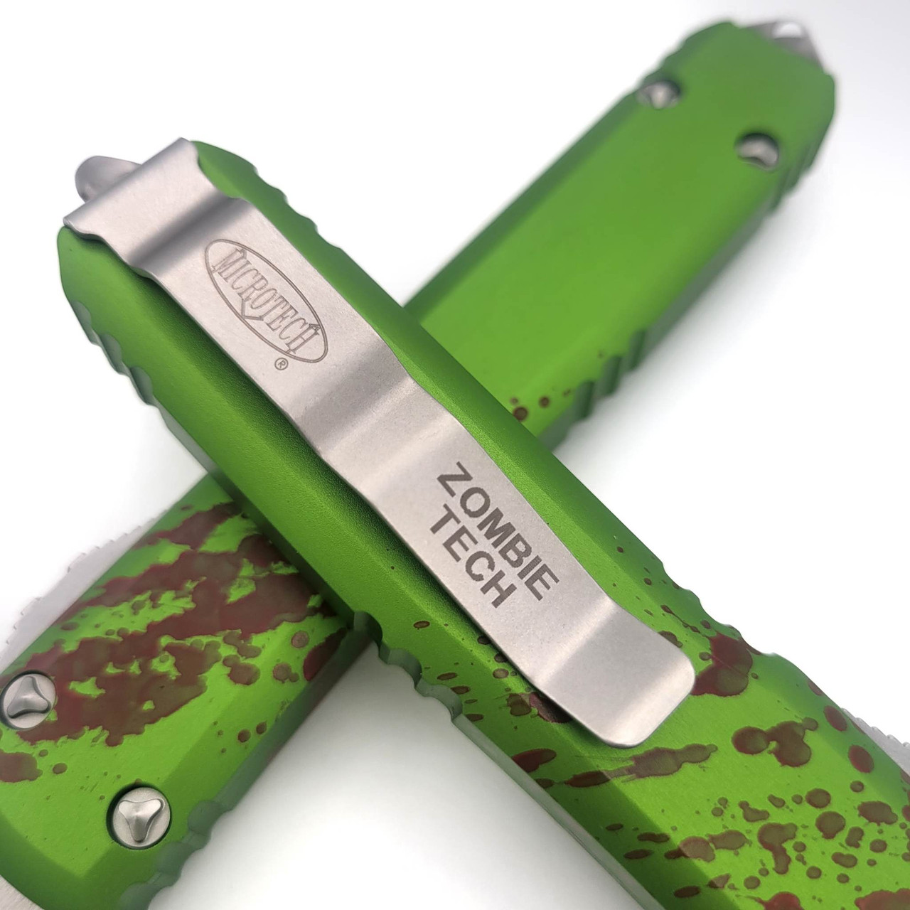 Microtech Ultratech 122 12z Zombietech Stonewash Double Edge Full Serrated