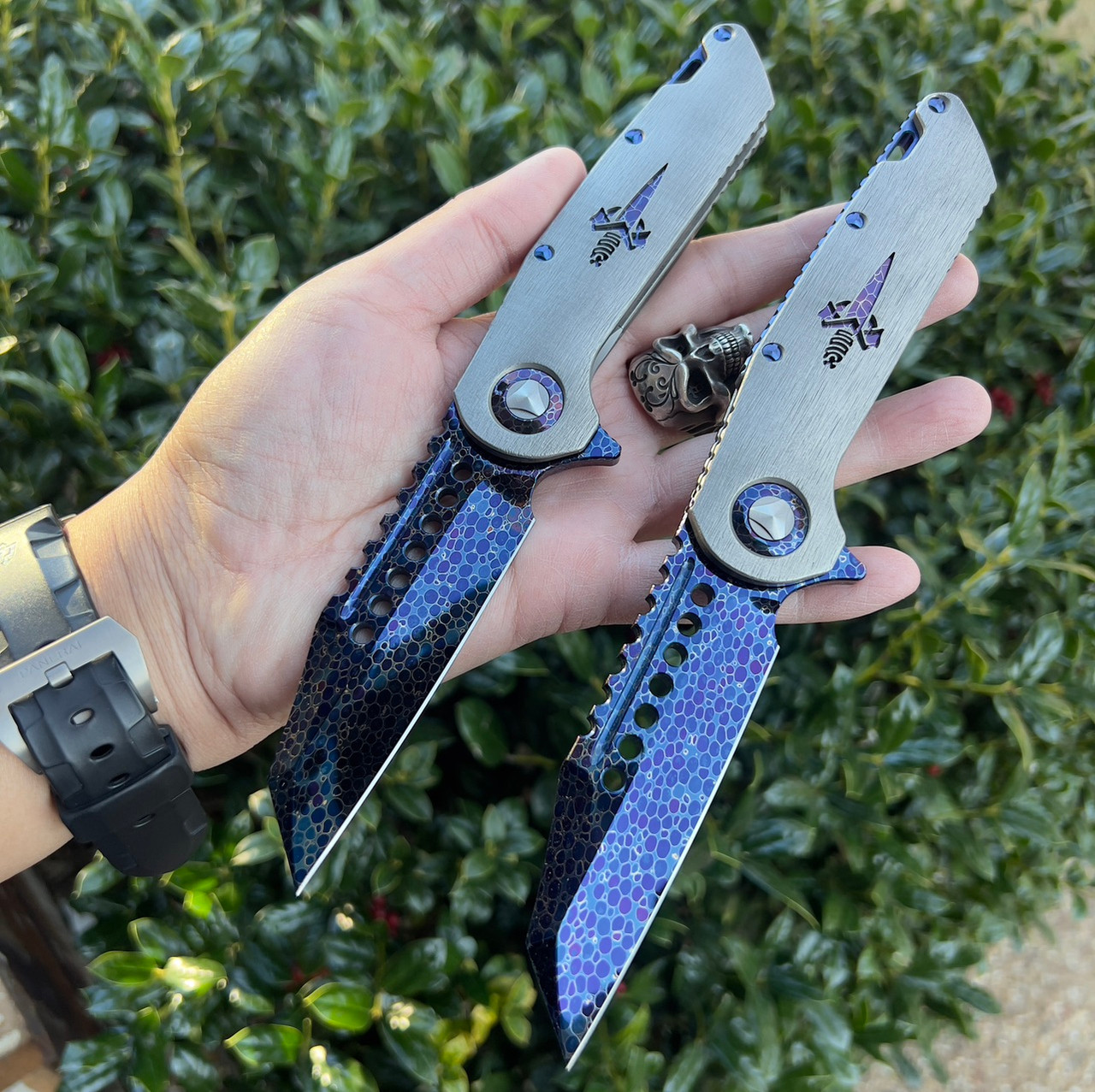 Marfione Custom Warhound Barked Ti Handle and Dragonskin Blade - EDC ...