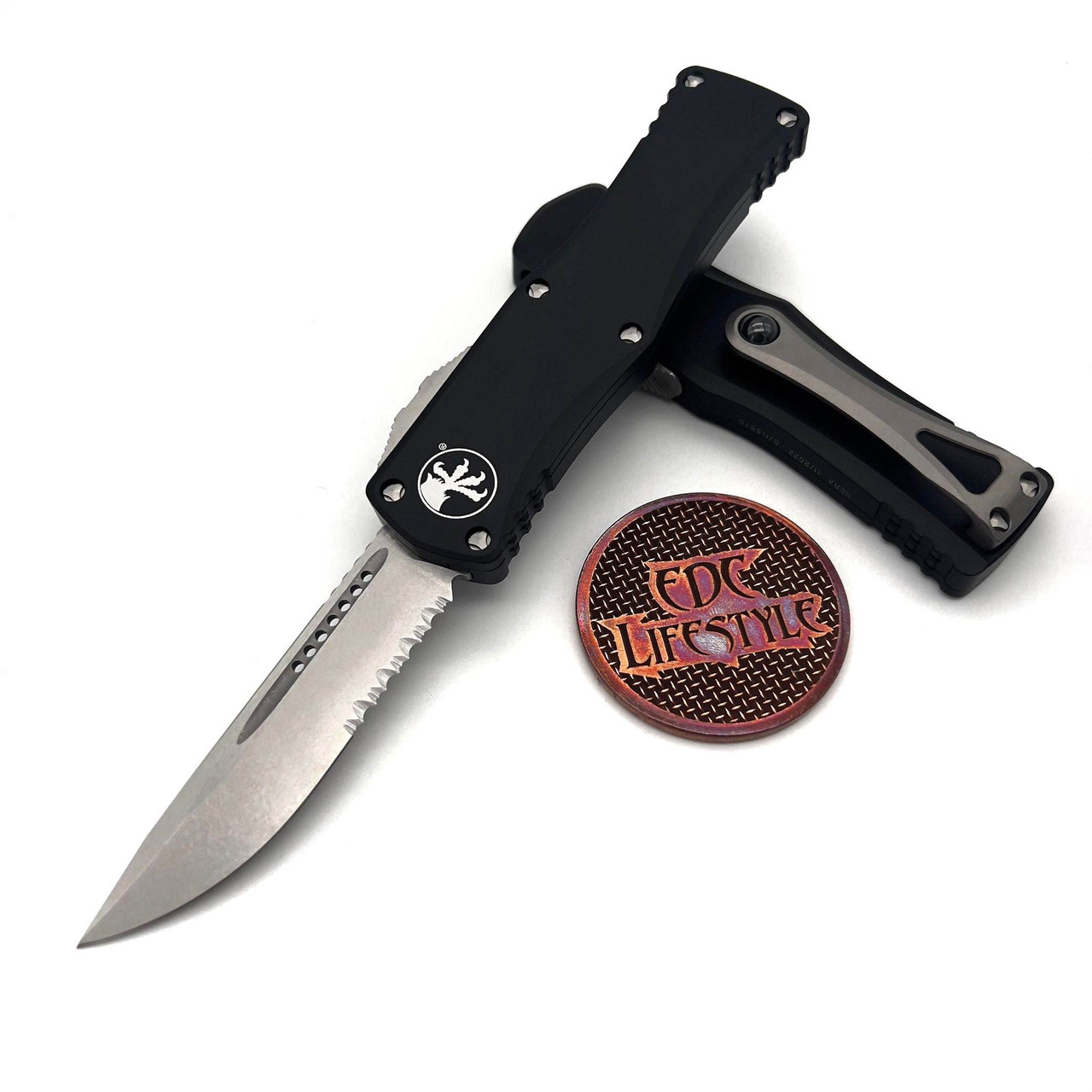 Microtech 703 11 Black Hera Single Edge Partial Serrated Stonewash Standard