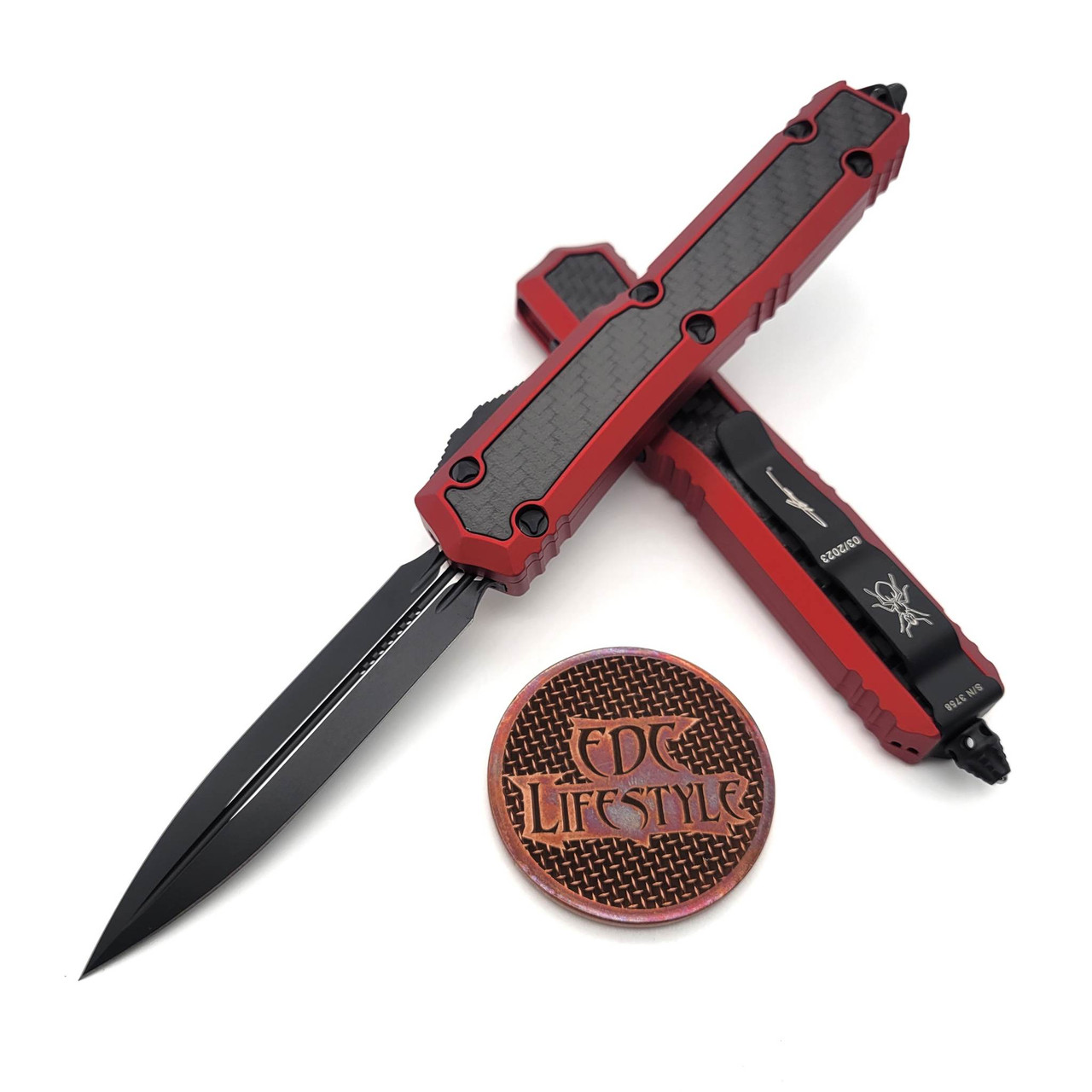 Microtech Makora 206 1rdcfis Red Carb On Fiber Inlays Double Edge